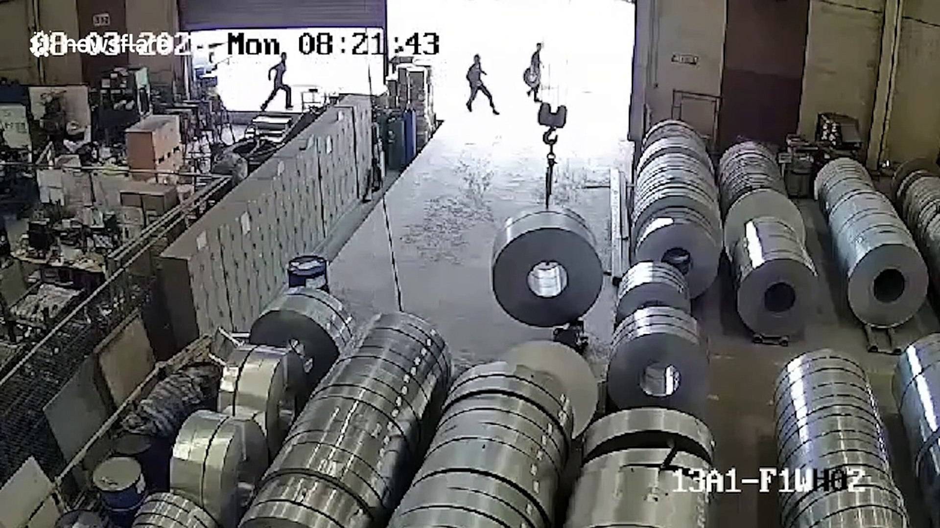 Mason Factory Steel Coil Accident Video, Man Crushed by Steel Coil 2012 ...